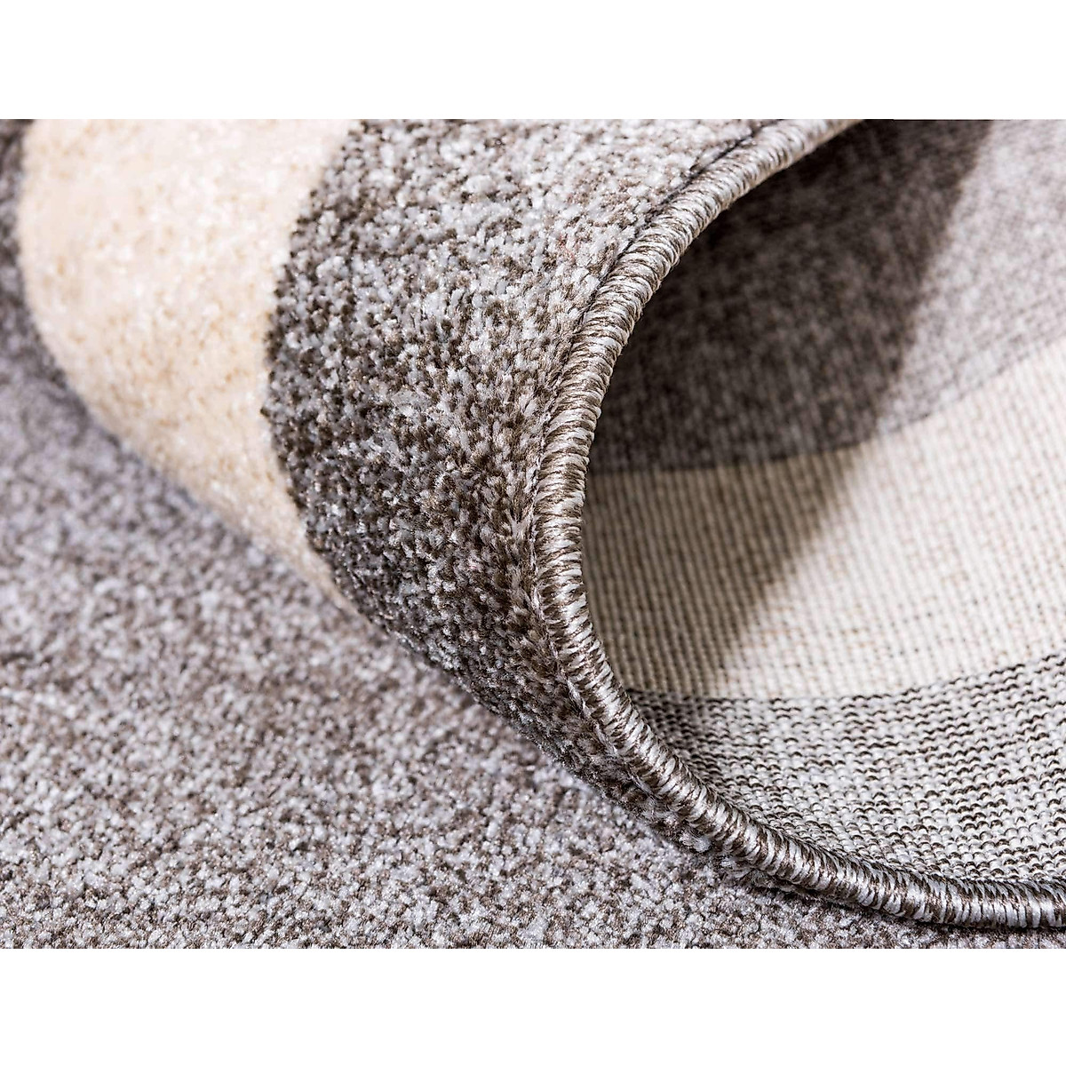 Unique Loom Del Mar Collection Area Rug - Maria (6' 1" Round, Gray/ Ivory)