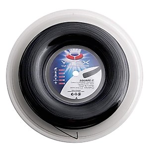 YTEX Square-X Black Tennis Racquet String Reel (16L Gauge, 1.25mm)
