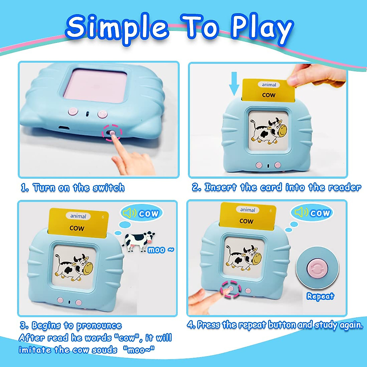 JUNQIU Flash Cards Educational Toys for Toddlers 2 3 4 5 6 Year Old, Toddler Learning Toys for Girls Boys Gifts