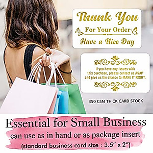 PARTH iMPEX Thank You for Your Order Cards - (Pack of 100) 3.5" x 2" Gold Foil Purchase Inserts Supporting My Small Business Greeting Card Appreciation for Customer Shopping Handmade Goods