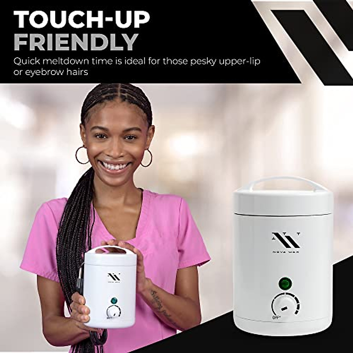 Nova Mini Wax Pot Warmer for Hair Removal - Hard Wax Capacity 4oz - Face and Body (120volt US Plug)