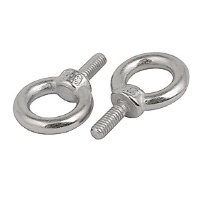 uxcell Lifting Eye Bolt M4 x 11mm Male Thread 304 Stainless Steel for Hanging, Pack of 5