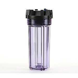 Hydronix HF5-10CLBK34PR Water Filter Housing 10" RO, Whole House, Hydroponics - 3/4" Ports, Clear Body w/PR
