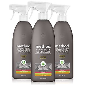 Method Heavy Duty Degreaser, Lemongrass Scent, Oven Cleaner & Stove Top Cleaner, 28 Oz Spray Bottles (Pack of 3)