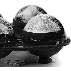 Samuelworld Large Silicone Premium Ice Trays, 2-Pack Combo, 2 Inches Big Ice Cube Tray & 2.5 Inches Large Ice Sphere - BPA Free, Craft Ice Maker for Gifting, Whiskey, Cocktails, Easy Release - Black