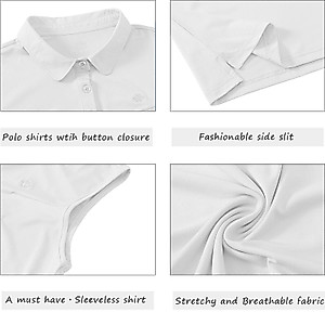 AIRIKE Golf Polo Shirts for Women Sleeveless Summer Sports Athletic Fashionable Workwear-Quick Dry Womens Tank Tops (White, X-Large)