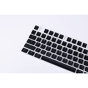 WANVISLIN Pudding Keycaps - Double Shot PBT Keycap Set with Translucent Layer, for Mechanical Keyboards, Full 104 Key Set -Black