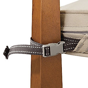 Classic Accessories Montlake FadeSafe Water-Resistant 20 x 20 x 2 Inch Contoured Patio Dining Seat Cushion, Antique Beige