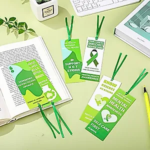 Set of 120 Mental Health Awareness Bookmarks Stop The Stigma Bookmarks Know Science No Stigma Bookmarks for Fundraiser Event Classroom Stationery Handout Supplies, 6 Styles