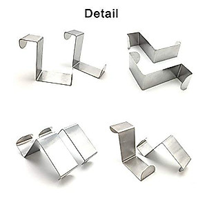 YourGift 10 Pack Over The Door Hooks Stainless Steel Z Hooks Cupboard Hooks Wall Cabinet Hooks Z Shaped Hanging Hooks for Kitchen, Bathroom, Bedroom and Office