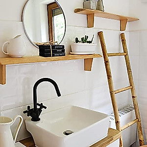 Farmhouse Bathroom Decor - Funny Rustic Wooden Mini Books for Your Restroom Shelf - The Perfect Small Decorative Accent for The Guest Bathroom - Black