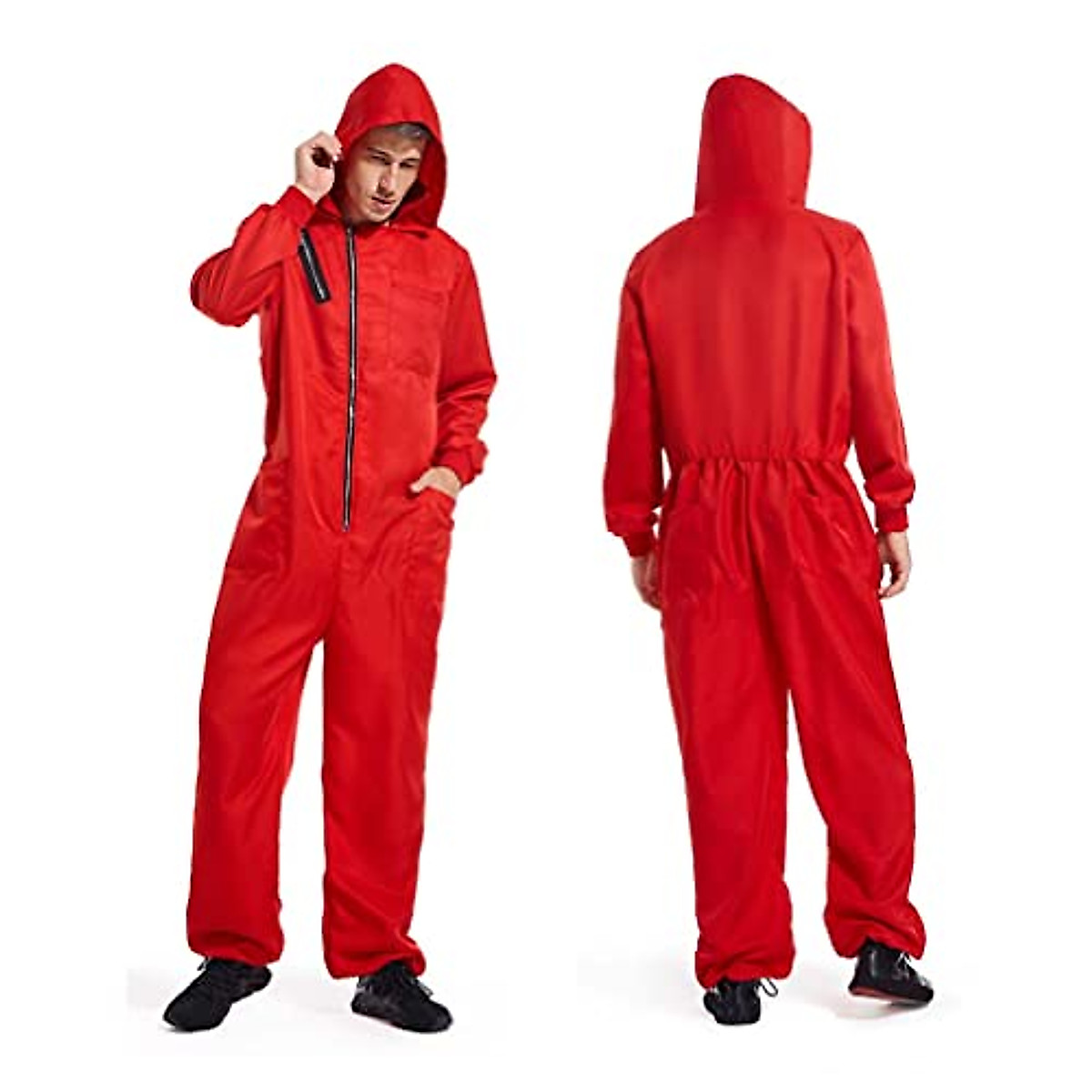 Lukyamzn Halloween Red Money Jumpsuit Cosplay Party Tracksuit Outfits Props Role Play Red Classic Costume from TV Series