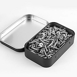 ZOENHOU 60 PCS 3.7 x 2.3 x 0.8 Inch Rectangular Metal Empty Hinged Tins, Matte Black Portable Small Storage Tin Box Containers with Lids, Home Organizer for Jewelry Crafts Candy Gift Card Holder