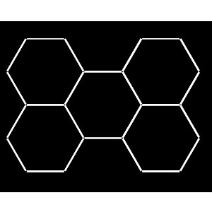 Generic Modern Hexagon LED Lights - Set of 5 Touch Control Aluminum Hexagon Ceiling Lights - Honeycomb Led Lights for Garage, Shops, Gyms, Basements – 4ft Wide, 8ft Tall (6500 Lumen), White