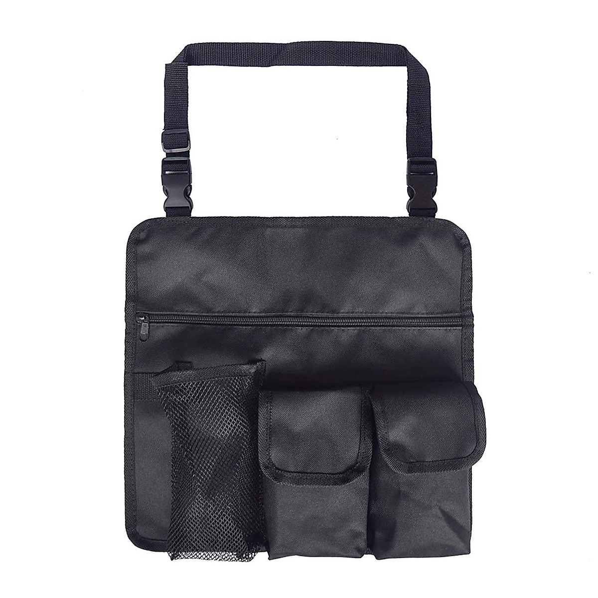 Beach Chair Armrest Bag Handy Pockets Shoreline Tote Bag Outdoor Chair Organizer Hanging Storage Bag Pouch Shoulder Side Bag for Camping (Black)