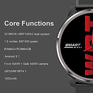 Dual System Android 9.1 Smart Watch 1GB+16GB 4G GPS WiFi Smart Watch Men Smartwatch with Camera Sim Supported