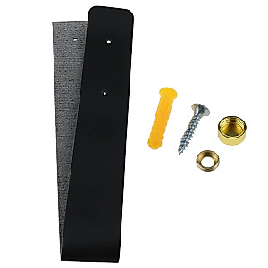 Yocimango 4pcs Leather Wall Lanyard Artificial Leather Suspender Hanger Wall-Mounted Leather Hook for Bathroom Kitchen Bedroom Wall (Black)-4pcs