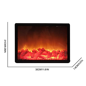 Fireplace Lamp,Flame Effect Rectangle Fire Place Lantern Simulated Fireplace Light for Entrance Decks Patio Kitchen Cabinets Coffee Table Window Sill (#1)