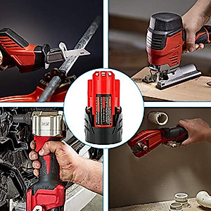 TENMOER 2 Pack 12V 3.0Ah Lithium-ion Battery Compatible with Milwaukee Battery 48-11-2420