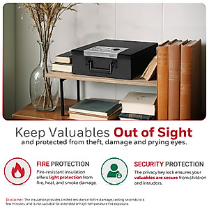 Honeywell Safes & Door Locks 6108 Fire Resistant Steel Security Safe Box with Digital Lock, 0.26-Cubic Feet, Black