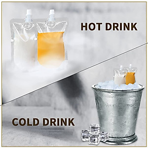 30pcs Refillable Drink Pouches for Festivals Clear Travel Plastic Drinks Flasks Cruise Kit Reusable for Alcohol Liquor Juice Bags Drink Container Party Hot Cold Beverage 30pcs(10*250&10*380&10*500ml)