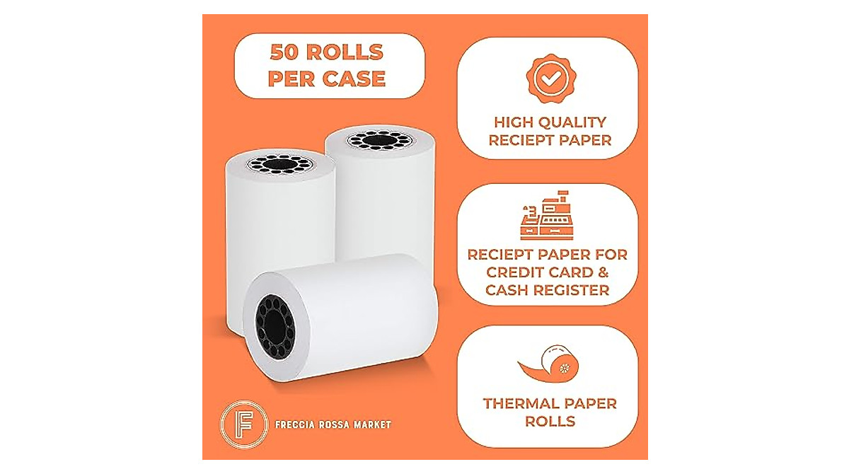 Thermal Credit Card Paper Rolls Printer Paper Receipts 2 1/4" X 50' for ...