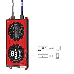 DALY Smart BMS 24V L-ion 7S 120A with Bluetooth Module Resetting Program Common Port for DIY Lithium Battery Pack(Smart BMS,120A)