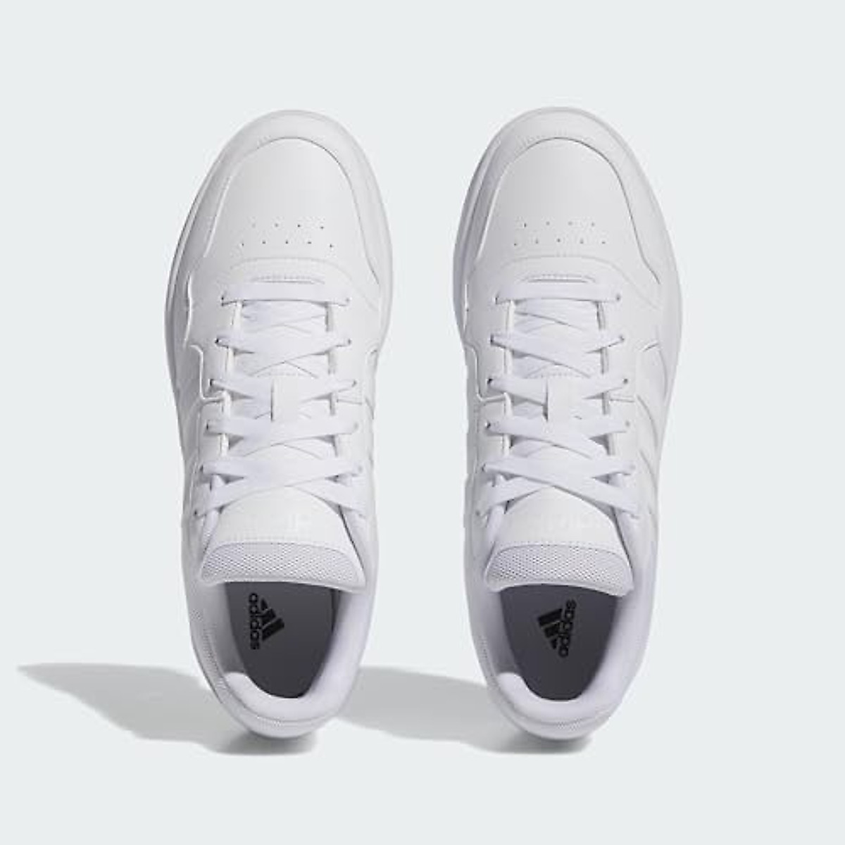 adidas Originals Men's Hoops 3.0 Low Sneaker, White/White/Core Black, 10