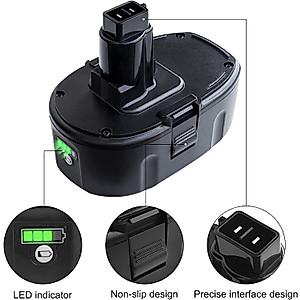 DTK 2Pack 7.0Ah Lithium-Ion Battery Replacement for Dewalt 18V XRP Ni-Cad DC9096 DC9098 DC9099 DE9039 DE9095 DE9096 DE9098 DW9095 DW9096 DW9098 DE9503 DC9182 18V XRP Batteries