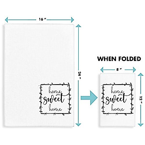 Peaces of Joy Home Sweet Home Funny Hand Towel Sayings for Bathrooms, Rustic Cute Dish Bathroom Fingertip Towels for Home, Decorative Farmhouse Cloths Bath Sign Gifts