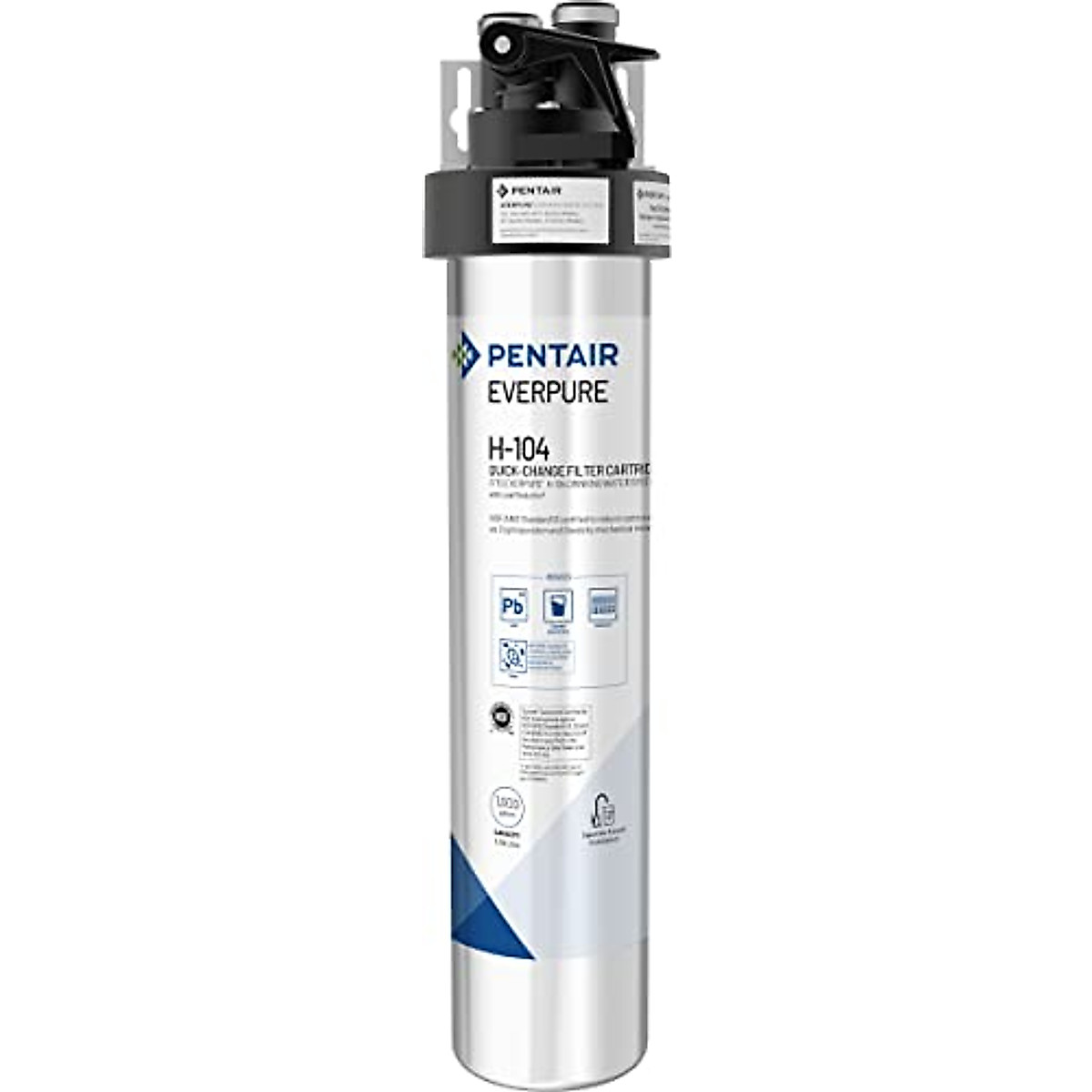 Pentair Everpure H-104 Drinking Water System, EV926271, Includes Filter Head, Filter Cartridge, All Hardware and Connectors, 1,000 Gallon Capacity, 0.5 Micron