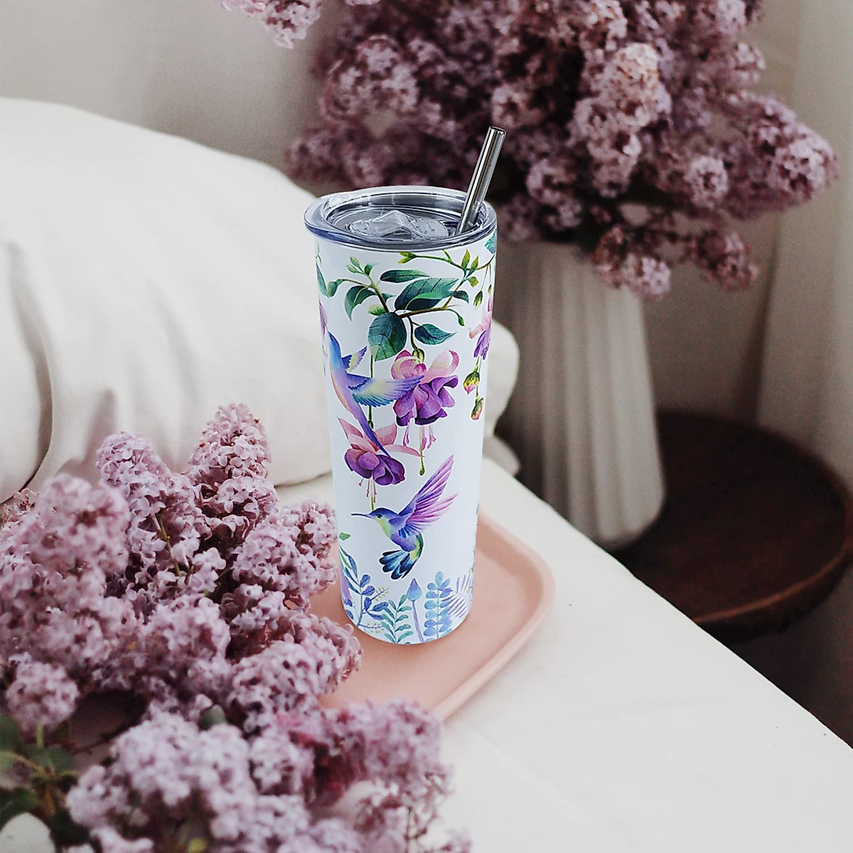 Mofvugz Hummingbird Tumbler-Hummingbird Gifts for Women,Bird gifts for Bird Lovers Women,Bird Watching Gifts-Hummingbird Decor-Gift Ideas,for Women-Hummingbirds Floral