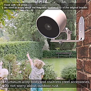 Zwolf Metal Wall Mount Compatible with Google Nest Cam Outdoor Battery 2nd Generation, Anti-Drop, Provide Better Viewing Angles (Pack of 1)