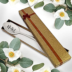 Tea Spoon Gifts for Tea Lover, But First Tea, Birthday Thanksgiving Christmas Gifts for Tea Lover Mom Dad Grandma Grandpa, Engraved Stainless Steel Tea Spoon Gifts for Women Men Friends
