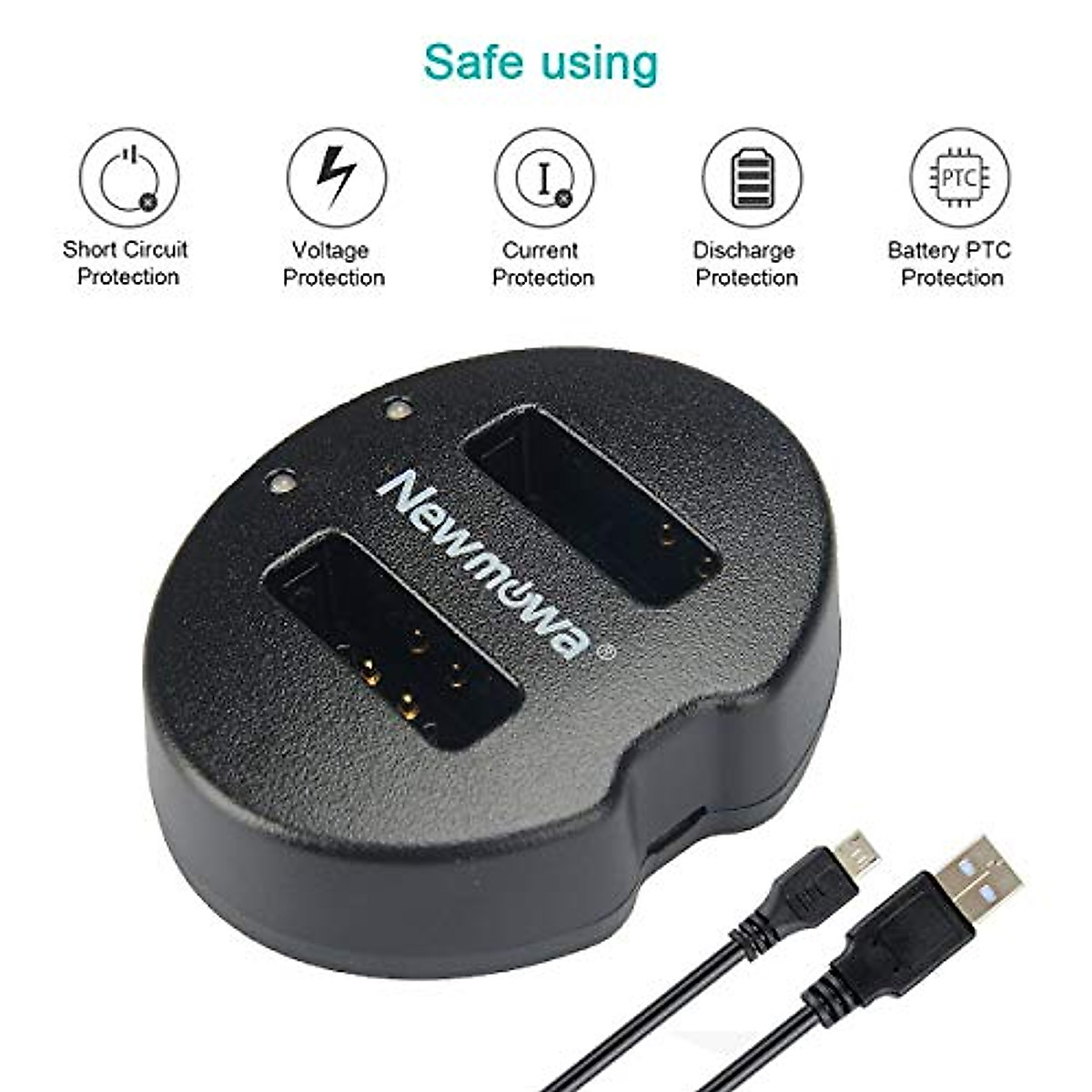 NB 13L Newmowa Dual USB Charger for Canon NB-13L and PowerShot G5X, G7X, G7 X Mark II, G9X, G9 X Mark II, G1 X Mark III, SX620 HS, SX720 HS, SX730 HS