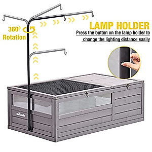 Aivituvin Wooden Tortoise House Large Tortoise Habitat Cage, Indoor Tortoises Enclosure for Small Animals, Outdoor Reptile Cage - Upgraded Weatherproof Bottom