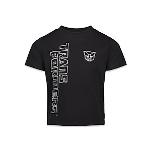 Transformers Optimus Prime Bumblebee Megatron Little Boys 3 Pack Graphic T-Shirts Red/Yellow/Black 7-8