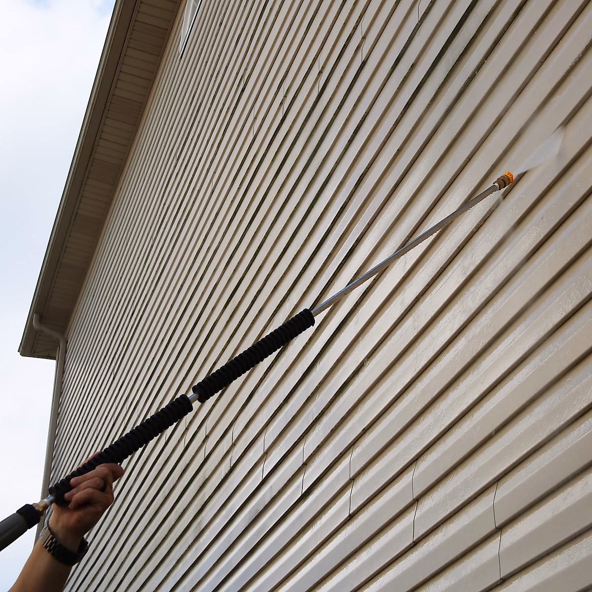 Clean Strike Professional Grade 60" Chrome Insulated Extension Wand, Pressure Washer Extension Lance with Brass M22 / 14mm Threaded Fittings, 4000 PSI Rated