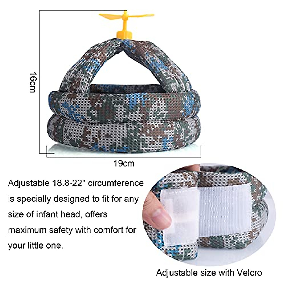 Baby Helmet, Infant Head Protector, No Bump Safety Head Cushion Bumper Bonnet for Running Walking Crawling Safety Helmet for Age 6-36 Months