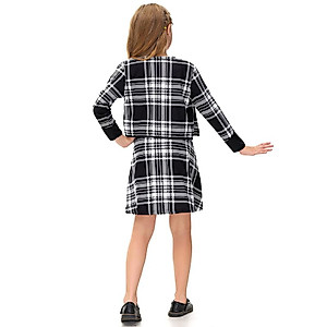 Halloween Little Girls Buffalo Plaid Clueless Schoolgirl Cher Skirt Set Mixi Dresses Black 10 Years
