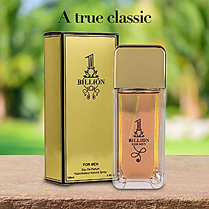 1 Billion- Eau De Toilette Spray Perfume, Fragrance For Men- Daywear, Casual Daily Cologne Set with Deluxe Suede Pouch- 3.4 Oz Bottle- Ideal EDT Beauty Gift for Birthday, Anniversary
