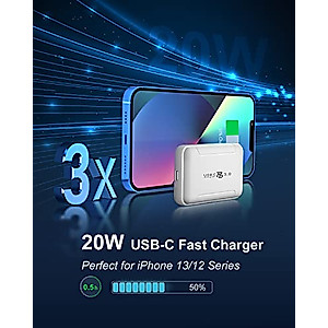 USB C Wall Charger Flat, OKRAY 3-Pack 20W Type C Fast Charger with Foldable Plug, Extra-Slim USB-C Power Adapter Fast Charging Block Compatible iPhone 14/13/12 ProMax/11/XR/XS/X/8/7 Plus iWatch 8/7/SE
