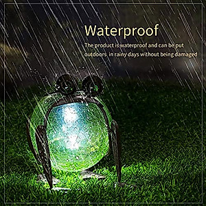 MUMTOP Solar Lantern Outdoor Waterproof LED Solar Lights Frog Decorative Tabletop Lanterns for Patio Garden Table Decor