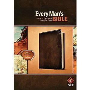 Every Man's Bible: New Living Translation, Deluxe Explorer Edition (LeatherLike, Brown) – Study Bible for Men with Study Notes, Book Introductions, and 44 Charts