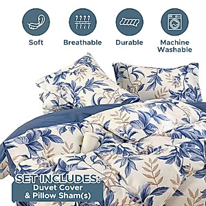 Essina Duvet Cover Set – 3 Pcs Queen Duvet Cover Set – Queen Duvet Cover and 2 Pillow Shams – 620 Thread Count – Soft Cotton Duvet Cover Queen Size – Luxurious Cotton Comforter Cover – Watercolor