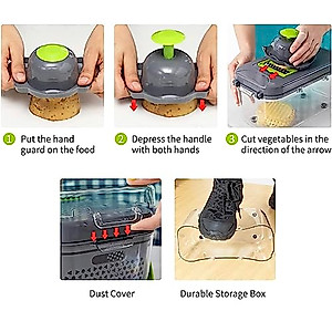 Chopper Vegetable Cutter 22-in-1, Mandoline Slicer with 13 Blades, with Container | Cutter | Egg Slicer | Cheese Grater | Veggie Dicer | Onion Mincer Chopper (GREEN)