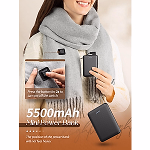Eventek Heated Scarf for Men/Women with 5500mAh Battery, 3 Temperature Settings Battery Operated Heater for Winter