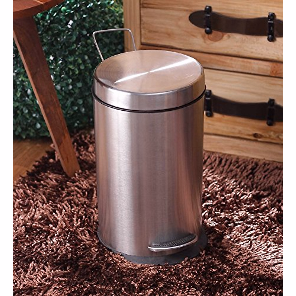 King International 1.3 Gallon Step Bathroom Trash Can, bathroom garbage can, bathroom trash can with lid Inside Removable Bucket, 7''X10'', bathroom accessories set, Wastebasket, Garbage Container Bin