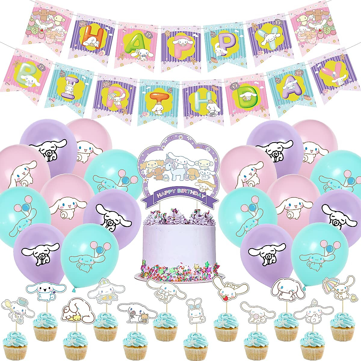 Cinnamoroll Party Themed Decorations, Cinnamoroll Dog Birthday Supplies