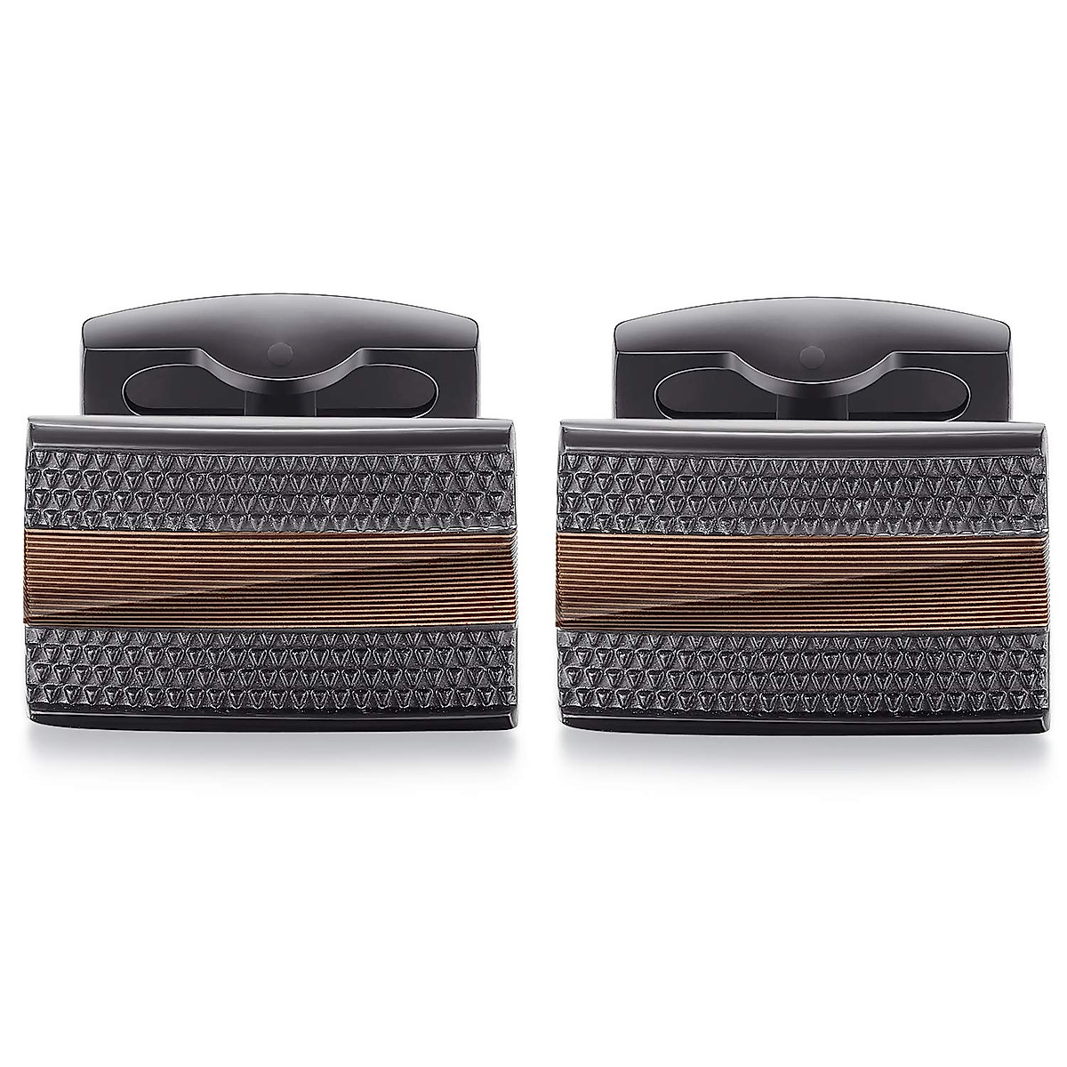 HONEY BEAR Rectangle Cufflinks for Men Shirt Steel Business Wedding Gift Brown